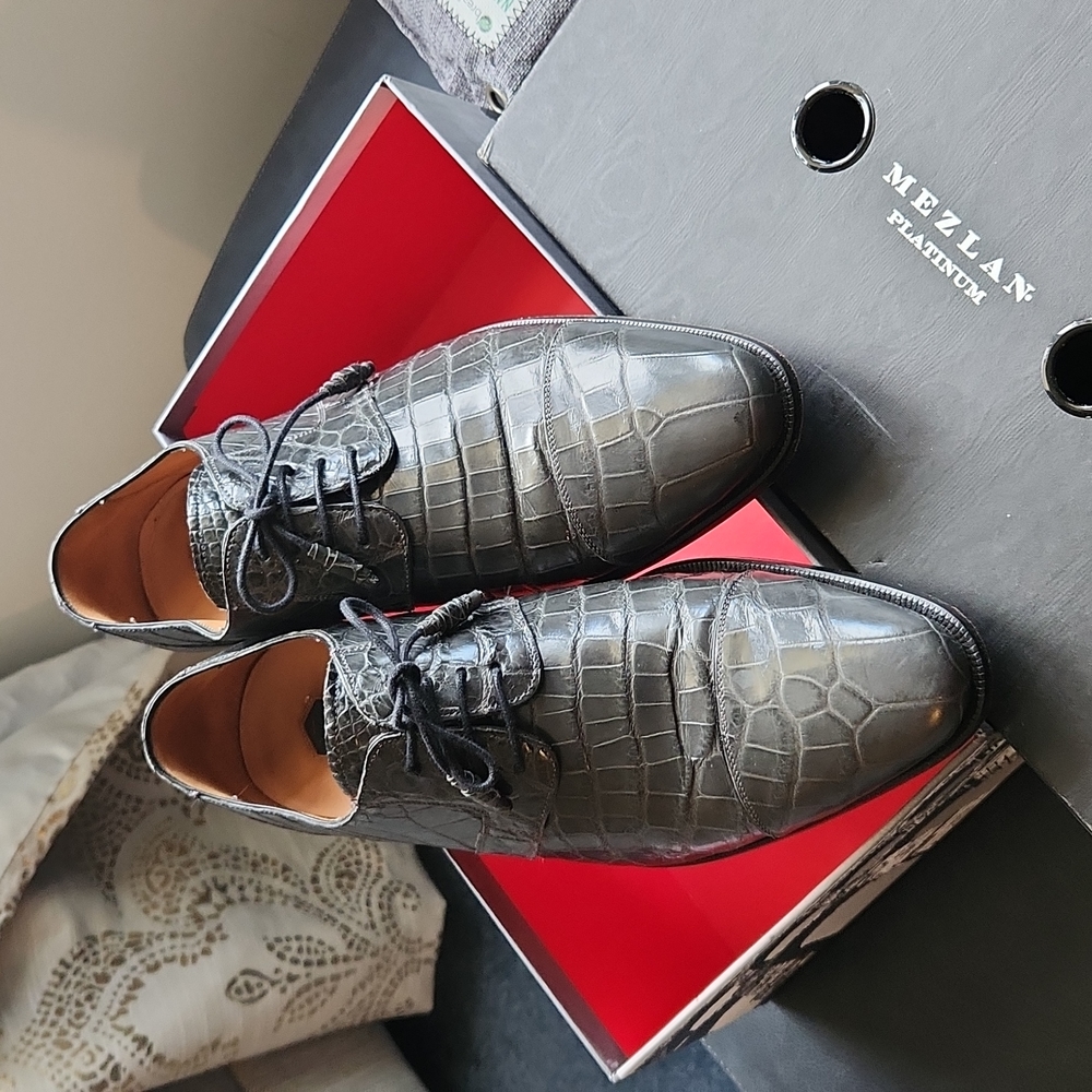 Genuine Mezlan Alligator Men's Shoes - Gem
